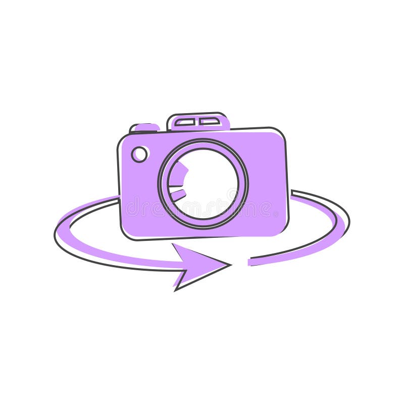 Vector Camera Rotate Icon. Retro Camera Icon on White Isolated ...