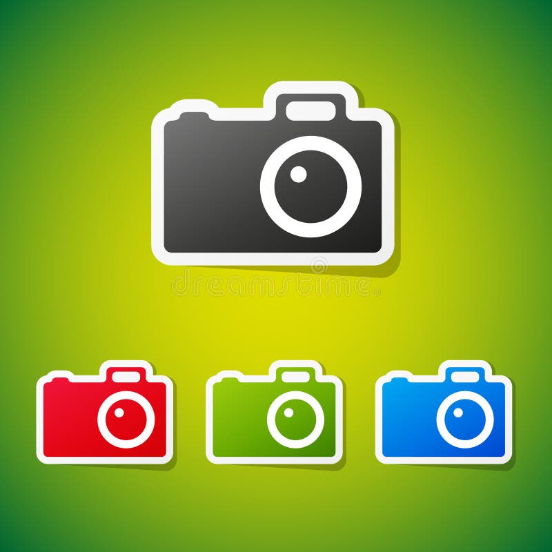Vector camera stickers stock illustration. Illustration of icon - 38050202