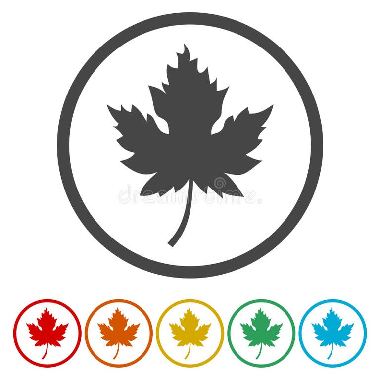 Vector Canadian Maple Leaf Roundel Icon Stock Vector - Illustration of ...