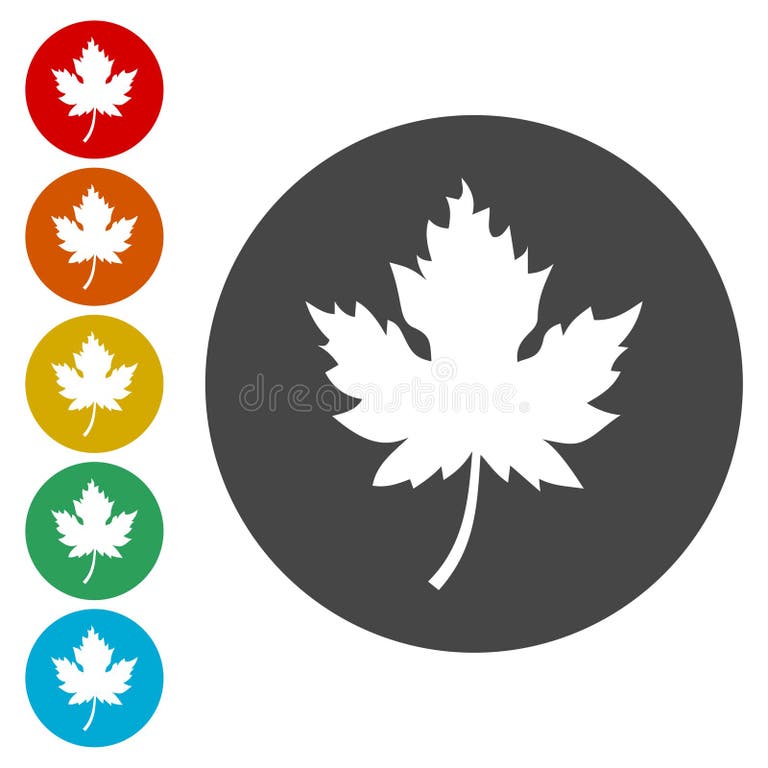 Vector Canadian Maple Leaf Roundel Icon Stock Vector - Illustration of ...
