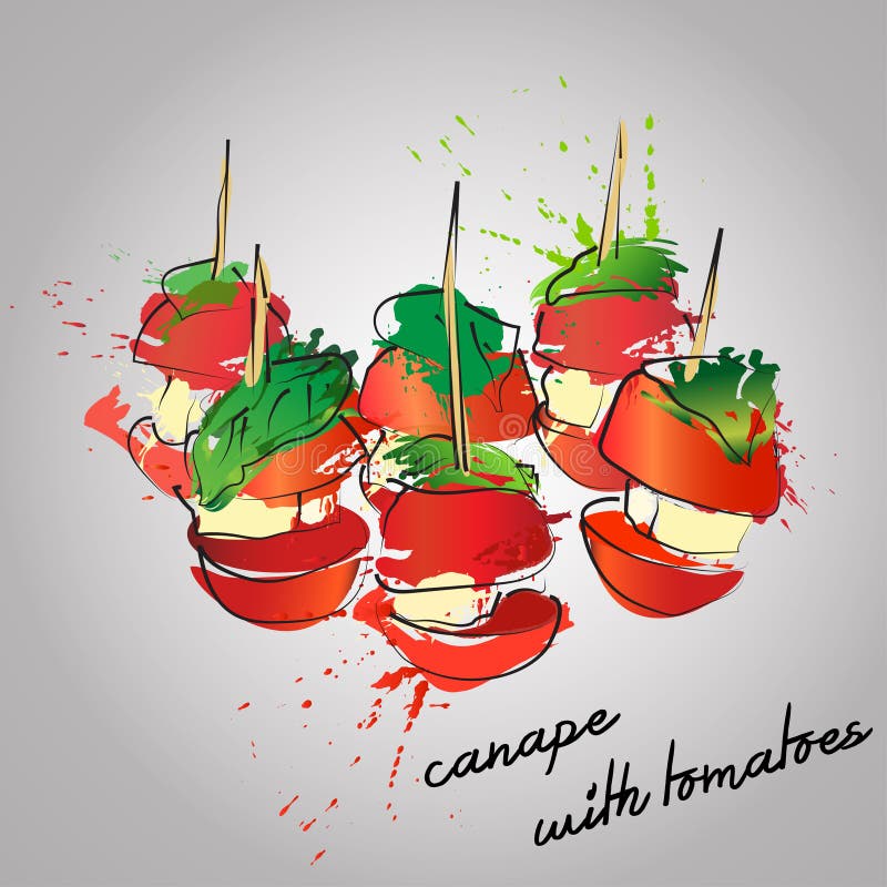 Vector canapes stock illustration. Illustration of appetizer - 57470270