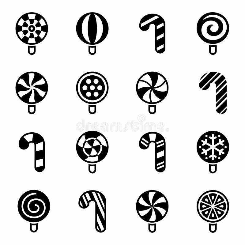 Vector Candy icon set stock vector. Illustration of design - 112846265