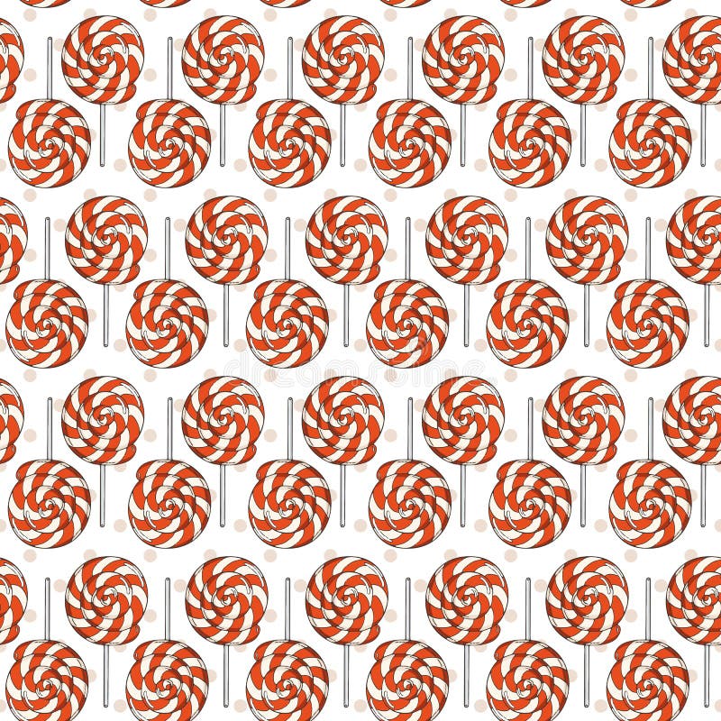 Vector Candy and Lollipop Seamless Pattern Stock Vector - Illustration ...