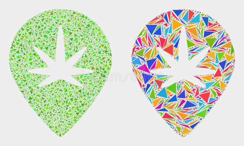 Vector Cannabis Map Marker Mosaic Icon of Triangle Items Stock Vector ...