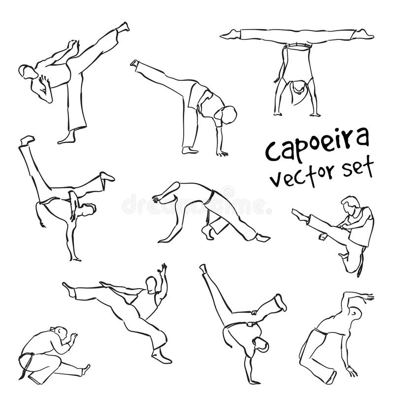 Vector capoeira set stock vector. Illustration of martial - 143899578