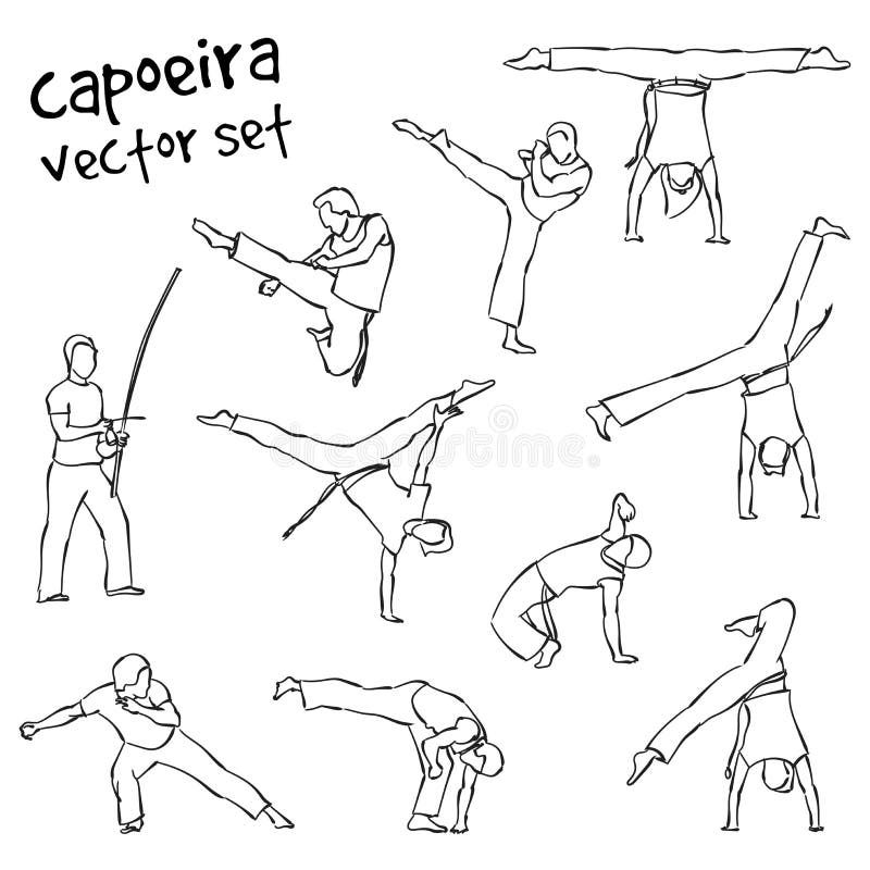Vector capoeira set stock vector. Illustration of person - 66007668