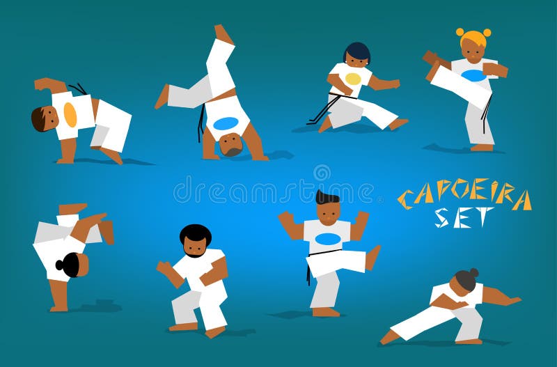 Vector capoeira set stock vector. Illustration of brazil - 65455668