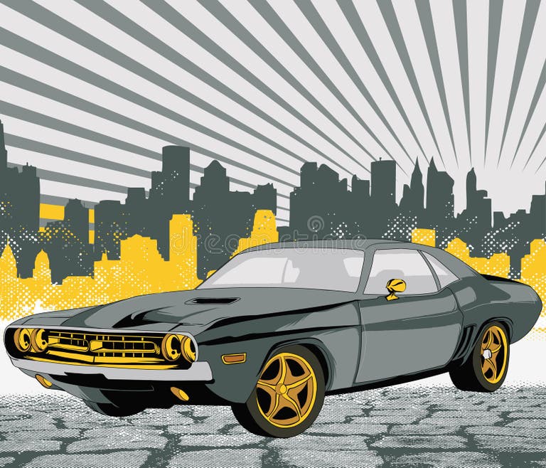 Muscle Car Sketch Vector Drawing Stock Illustrations – 413 Muscle Car ...