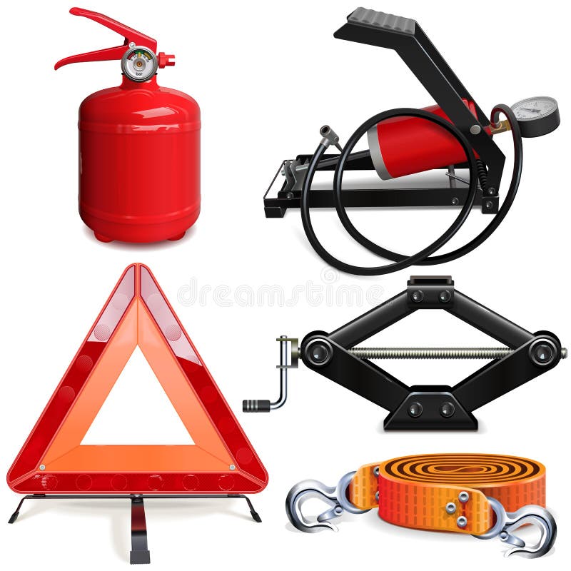 Vector Car Accessories Kit stock vector. Illustration of gauge - 194786589