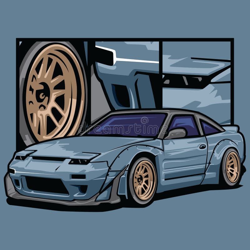 Vector Car Drift with Detailing Stock Vector - Illustration of model ...