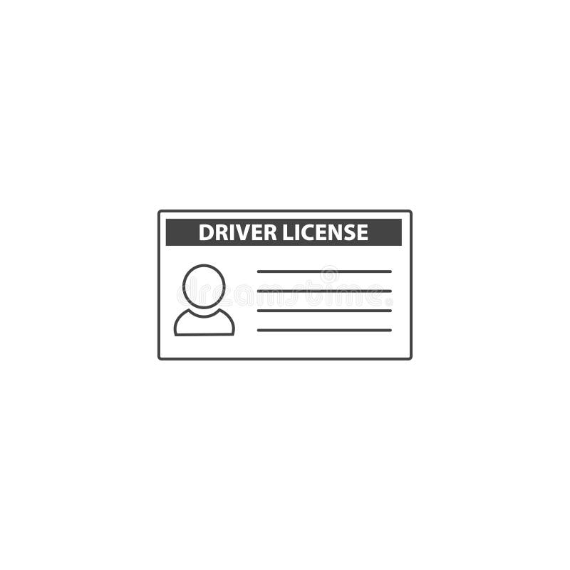 Vector Car Driver Licenses Icon on White Isolated Background Stock ...