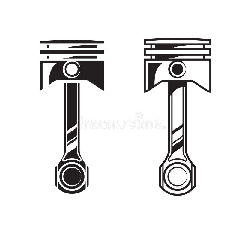 Graphic Black Car Engine Piston Royalty Free Vector Image Chrome Skull