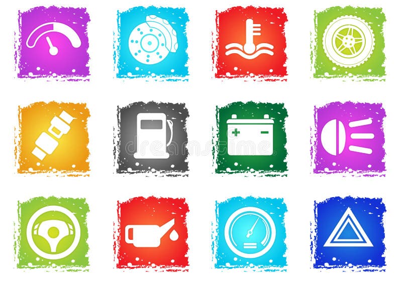 Vector Car Interface Icon Set Stock Illustration - Illustration of ...