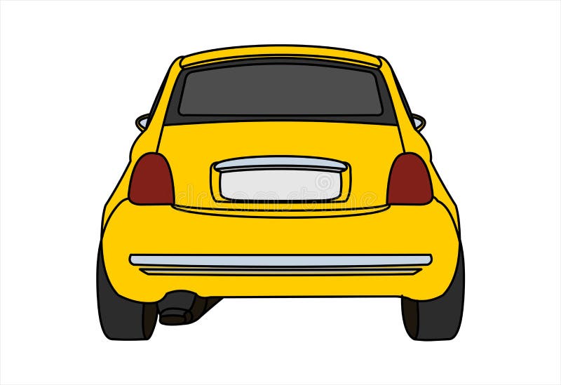 Vector Car Isolated on White Background, Rear View Stock Vector ...