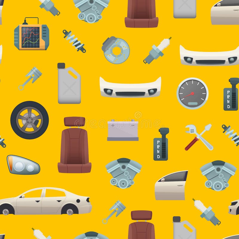 Car Parts Pattern Stock Illustrations – 1,233 Car Parts Pattern Stock ...
