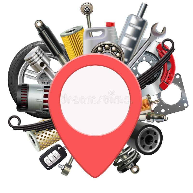 Vector Car Parts with Pick Point Stock Vector - Illustration of filter ...