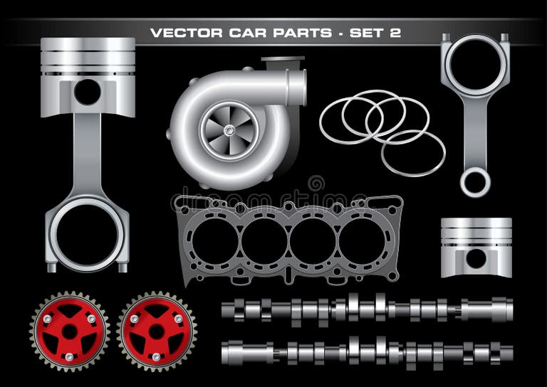 Vector Car Parts-Set 2 stock vector. Illustration of isolated - 11035680