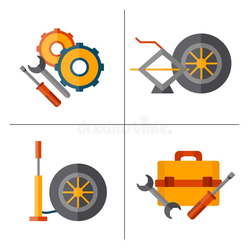 Vector Car Repair Cartoon Icon Stock Vector - Illustration of repair ...