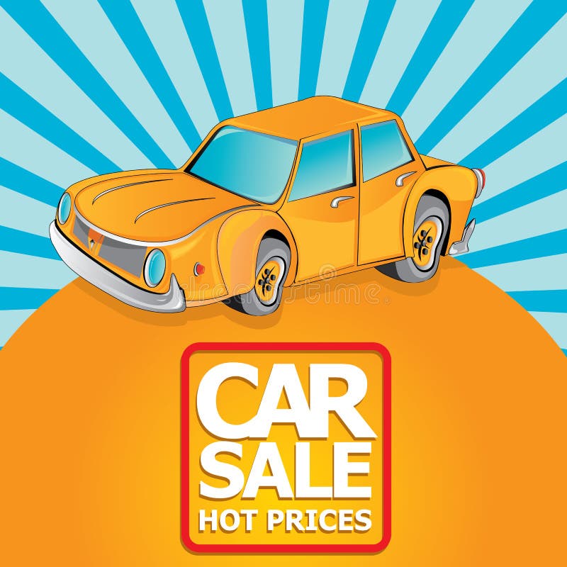 Vector Car Sale Design Template with Car. Stock Vector - Illustration ...
