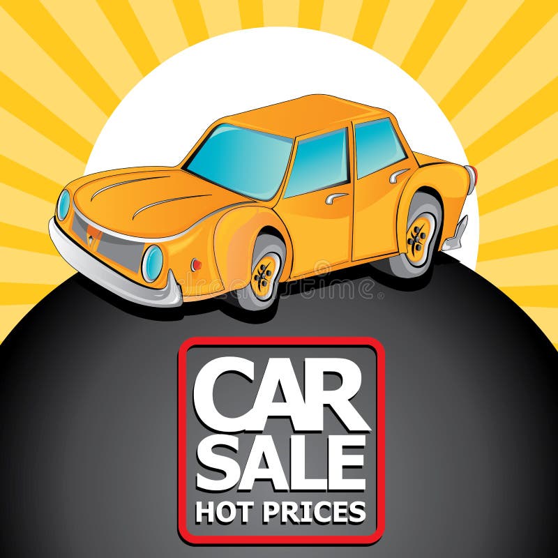 Vector Car Sale Design Template with Car. Stock Vector - Illustration ...