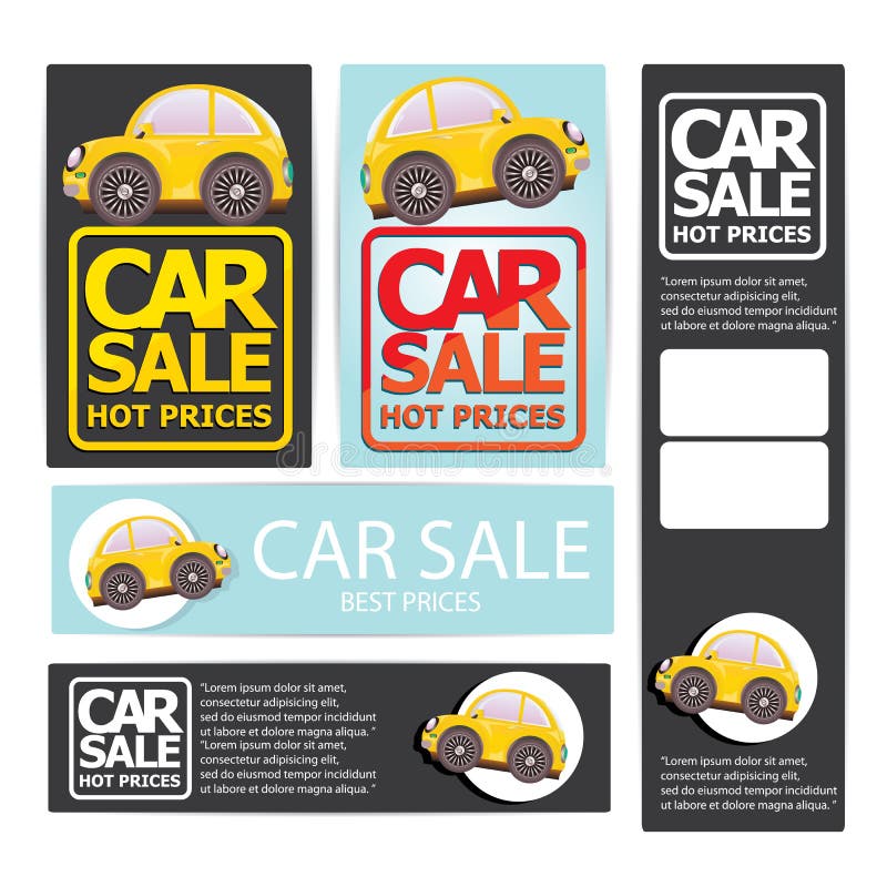 Vector Car Sale Design Template with Car. Stock Vector - Illustration ...