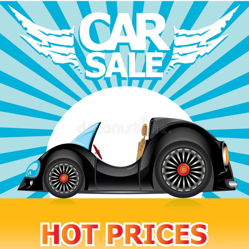 Vector Car Sale Design Template with Car. Stock Vector - Illustration ...