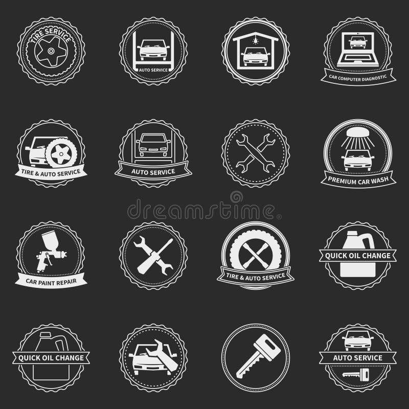Vector Car Service Emblems and Badges Stock Vector - Illustration of ...