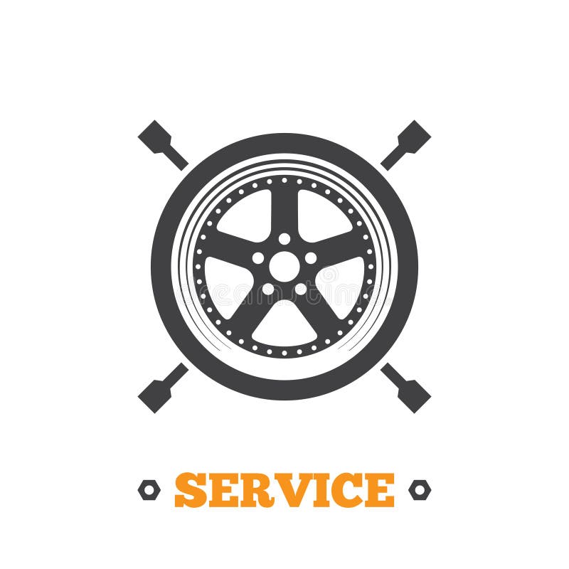 Vector Car Service Icon. Tire Fitting Icon Stock Vector - Illustration ...