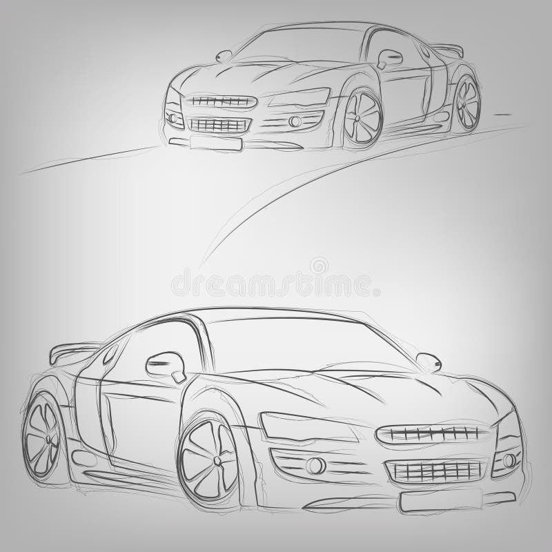 Vector car sketch stock vector. Illustration of doodle - 35423315