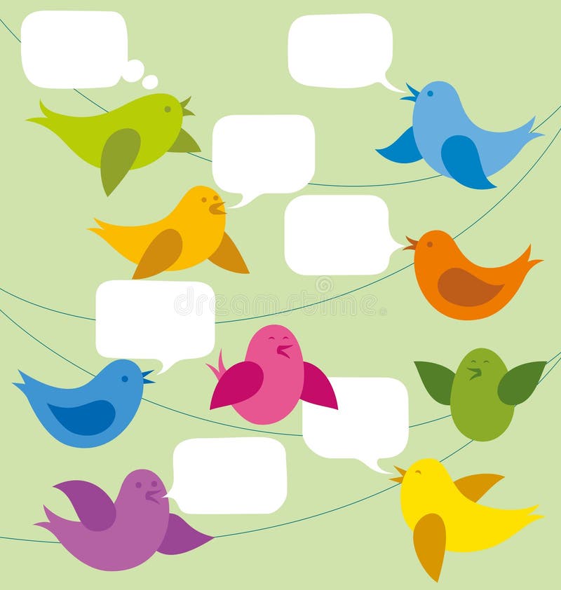 Twitter Bird Words Speech Bubble Editorial Photo - Illustration of ...