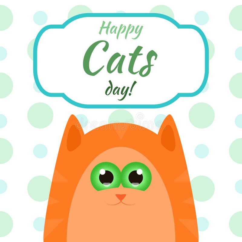 Vector Card With Cartoon Cat Stock Vector - Illustration of backgrounds ...