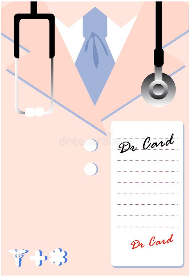 Vector Card Doctors Lab Coat Uniform Stock Illustration - Illustration ...