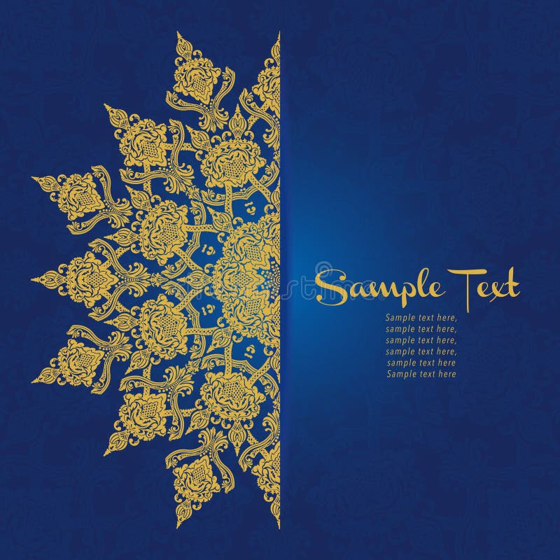 Vector Card in East Style on Blue Background Stock Vector ...