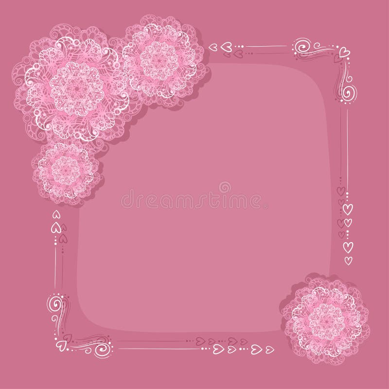 Vector Card with Elegant Lace Abstract Frame Stock Vector ...