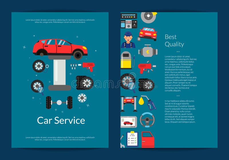 Vector Card, Flyer or Brochure Template for Auto Service Stock Vector ...