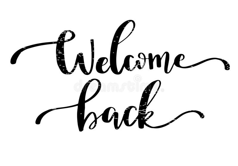 Welcome Inscription Phrase. Black Hand Drawn Lettering and Gold Brush ...