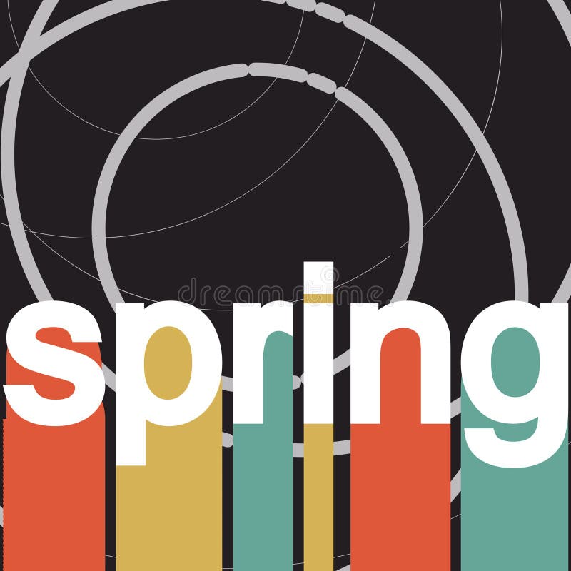 Vector Card with Print and Sign Spring Stock Vector - Illustration of ...