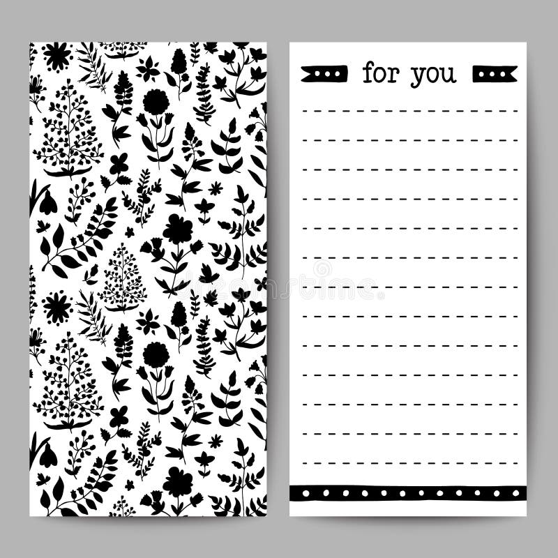 Vector Card Template with Floral Seamless Pattern. Stock Vector ...