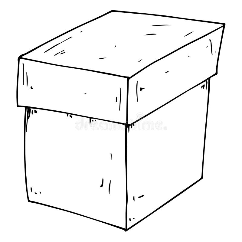 Vector of a Cardboard Box. Packing Box. Hand Drawn Box Stock Vector ...