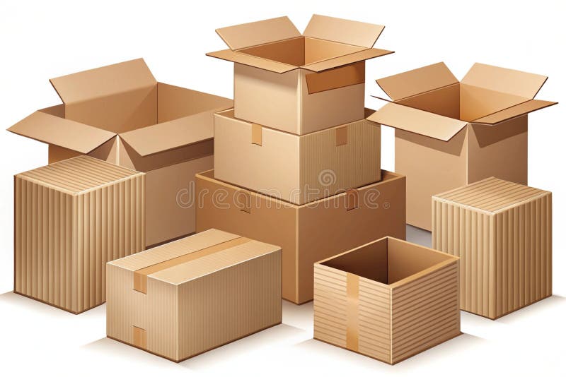 Vector Cardboard Graphics stock illustration. Illustration of craft ...