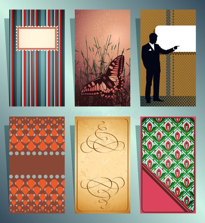 Vector cards stock vector. Illustration of abstract, butterfly - 20718382