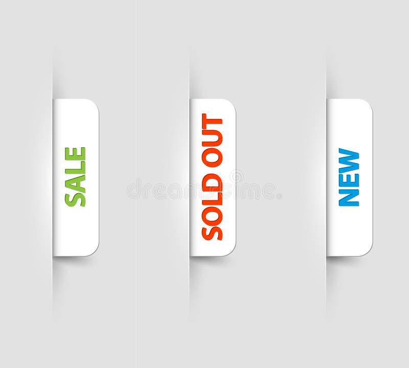 Vector Cards for New, Sale and Sold Out Items Stock Vector ...