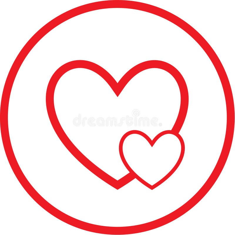 Abstract Heart Shape Outline Care Vector Illustration. Red Heart Icon ... Abstract Heart Shape Outline Care Vector Illustration. Red Heart Icon ...