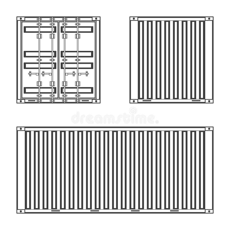 Vector cargo container. stock vector. Illustration of business - 135998566