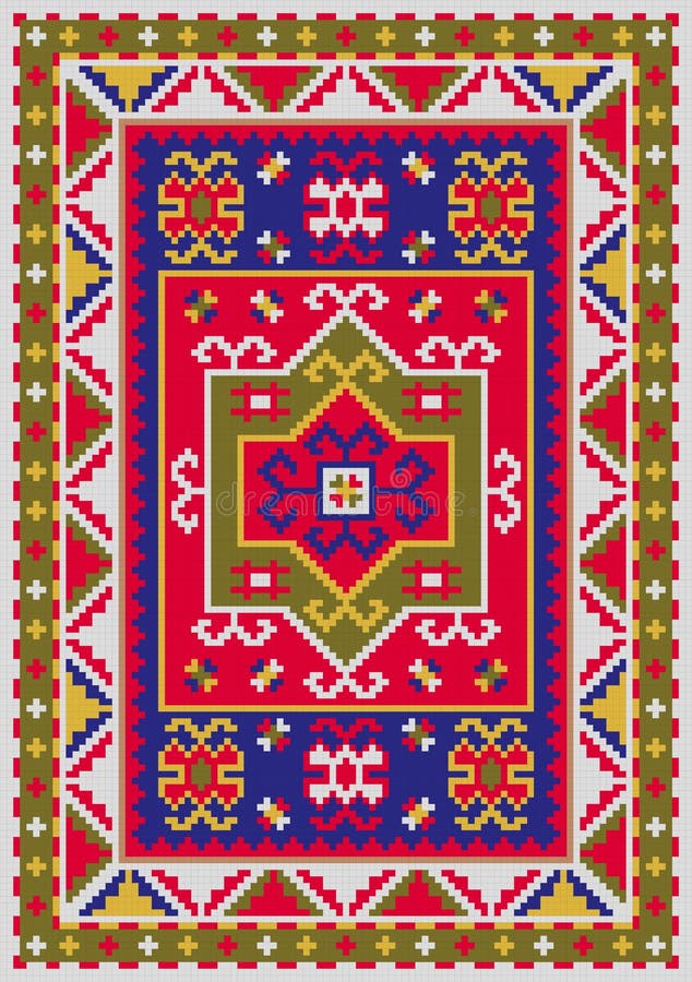 Vector Carpet with Pixel Pattern. Stock Vector - Illustration of ...