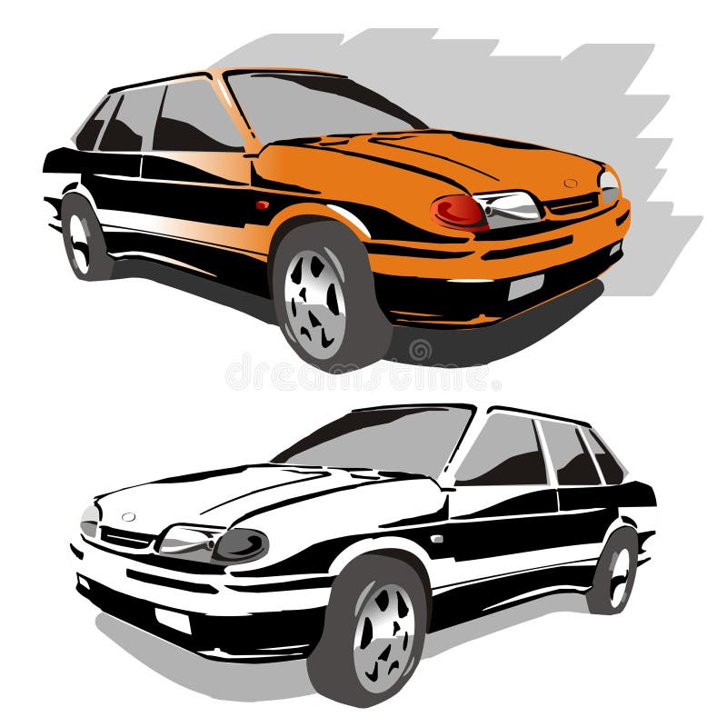 Vector tuning Lada car stock vector. Illustration of side - 2978409
