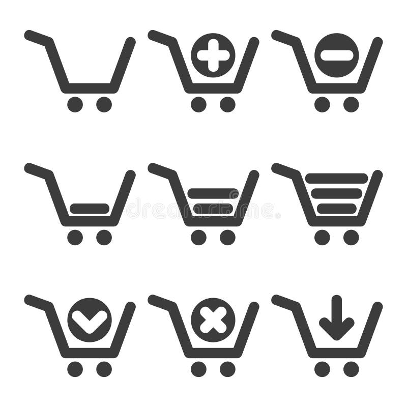Vector cart icons stock vector. Illustration of mall - 35320109