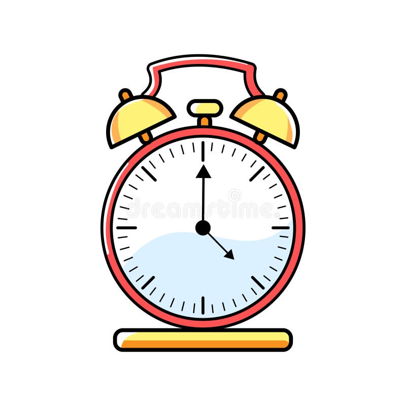 Vector Cartoon Alarm Clock School Illustration Icon Isolated Stock ...