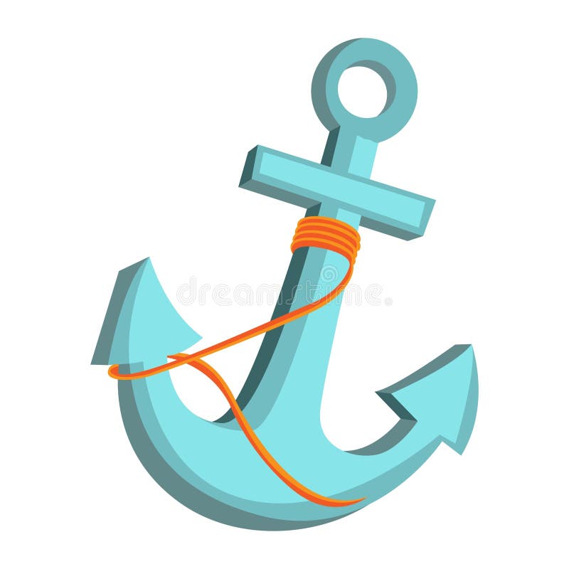 Vector Cartoon Anchor Character Isolated Illustration Stock Vector ...