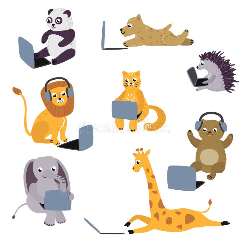 Computer Animal Stock Illustrations – 38,932 Computer Animal Stock ...